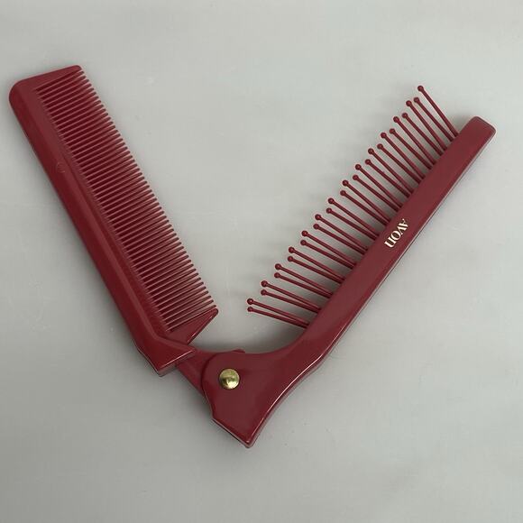 Avon | Hair | Vintage Avon Red Folding Hair Brush Comb Combo Travel ...